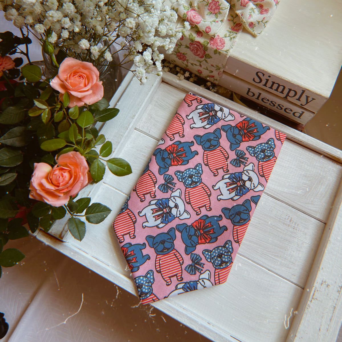 Frenchies & Freedom Reversible Snap On Bandana – Frenchie Friends LLC