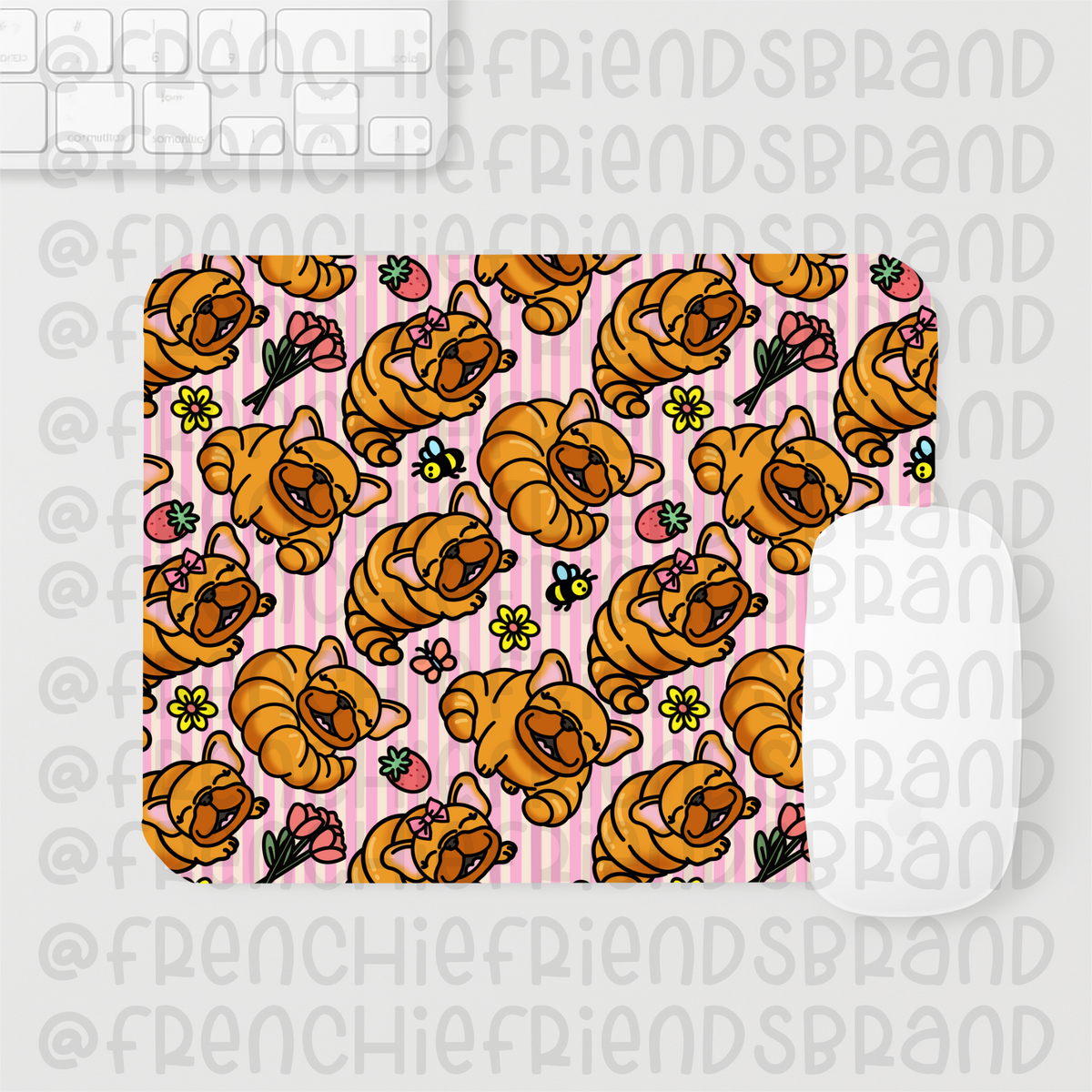 Croissant Frenchies Mouse Pad – Frenchie Friends LLC