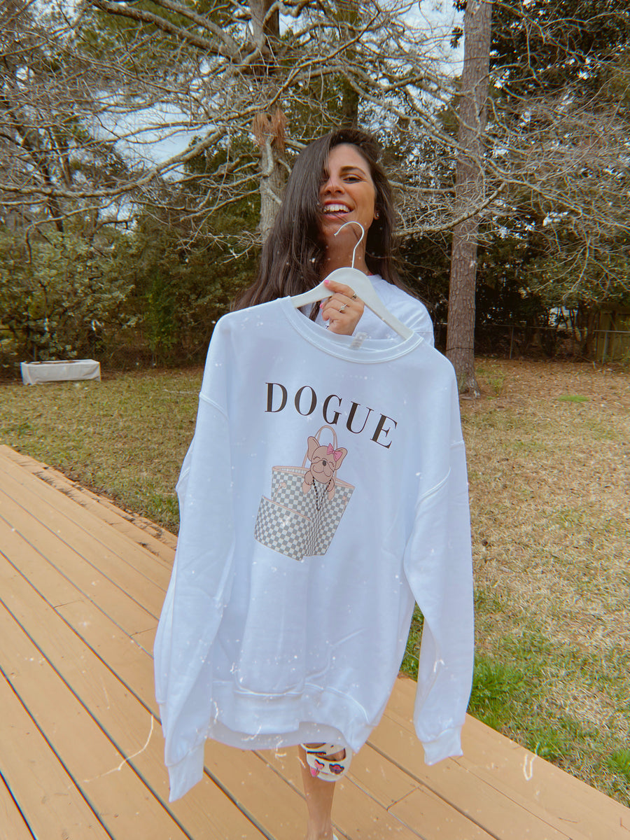 French Bulldog Embroidered Crewneck | Dogue Crewneck – Frenchie Friends LLC